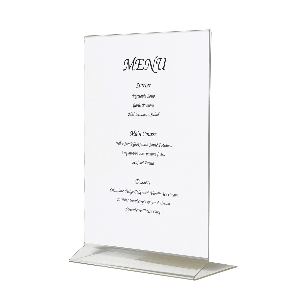 MHA4 Acrylic Menu Holder A4 Size - Brenchleys