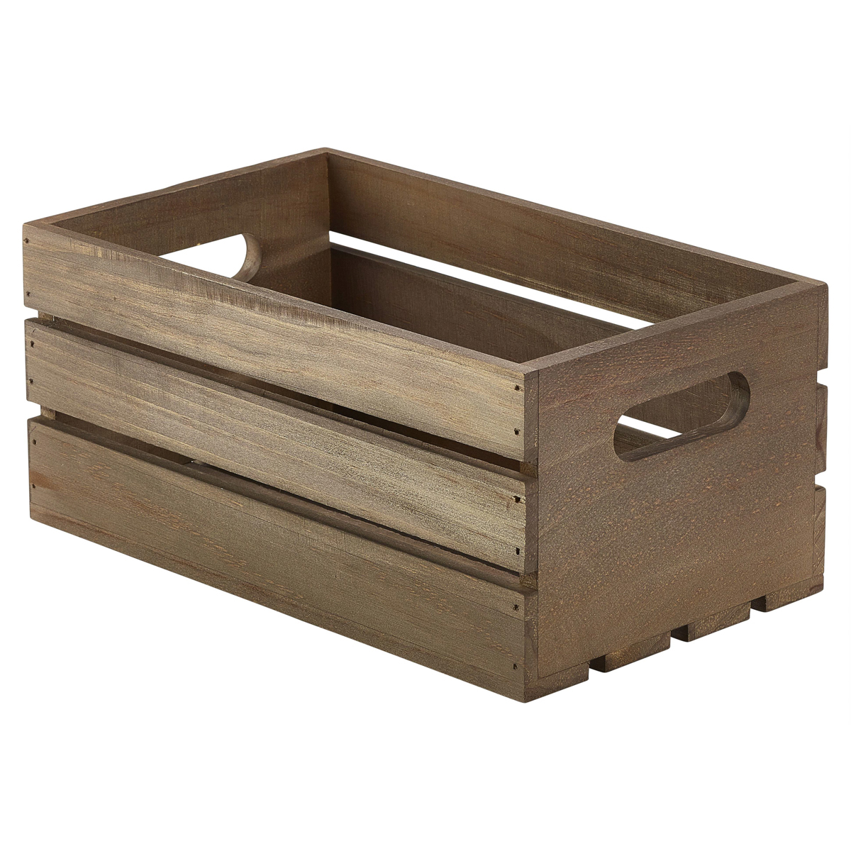 WDC-2716D Genware Dark Rustic Wooden Crate 27 x 16 x 12cm - Brenchleys